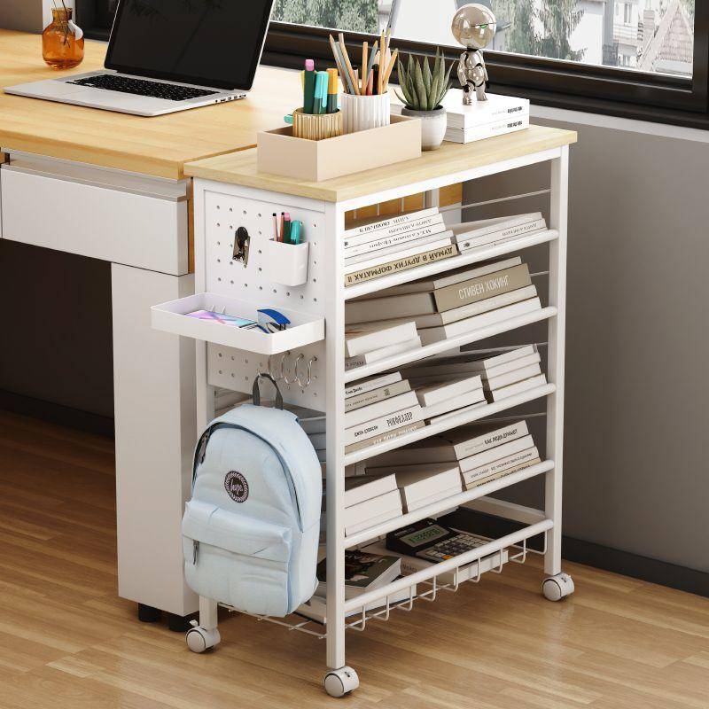 Bookshelf storage rack, floor standing children's desk side storage ...
