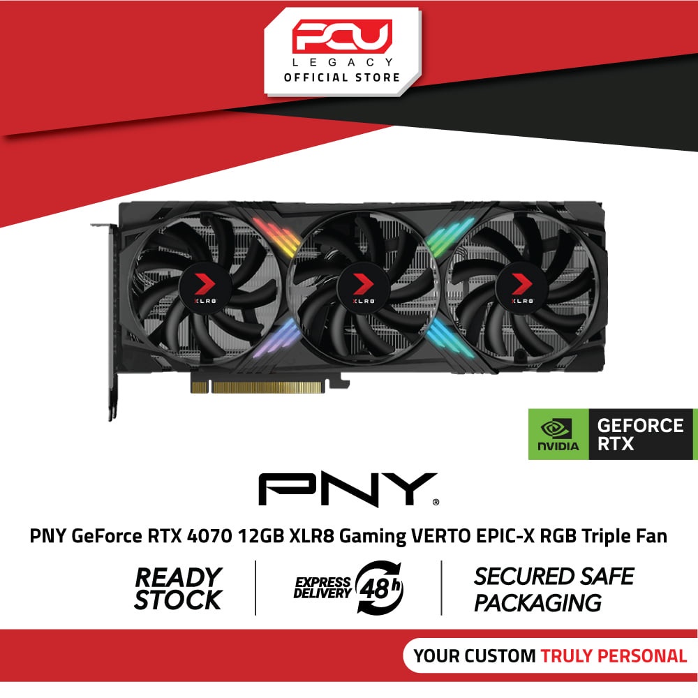 PNY GeForce RTX 4070 12GB XLR8 Gaming VERTO EPIC-X RGB Triple Fan ...