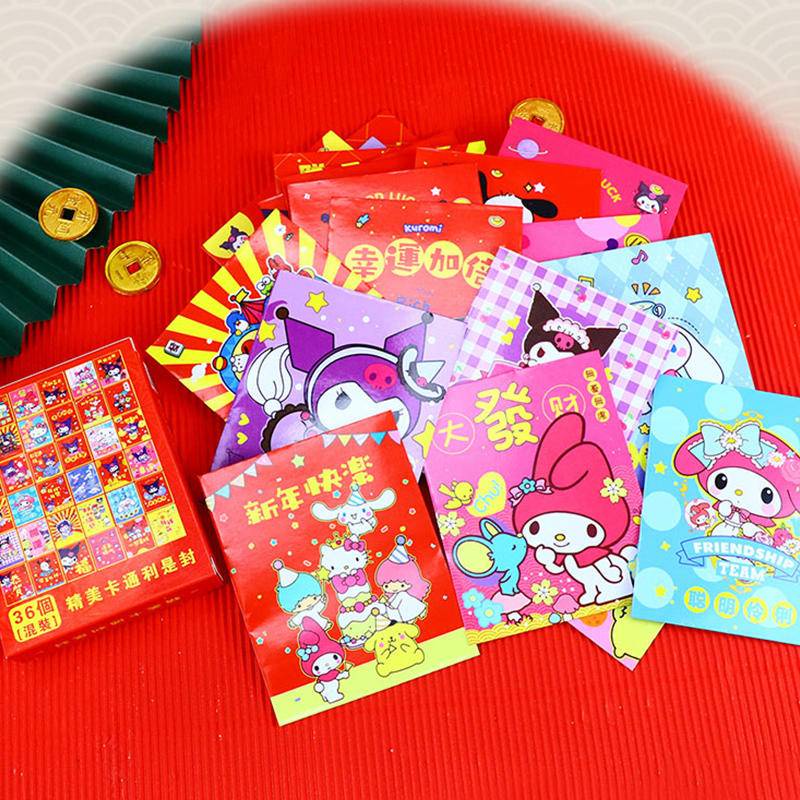 6Pcs Sanrio Cartoon Series Chinese New Year Cartoon Red Packet Red ...