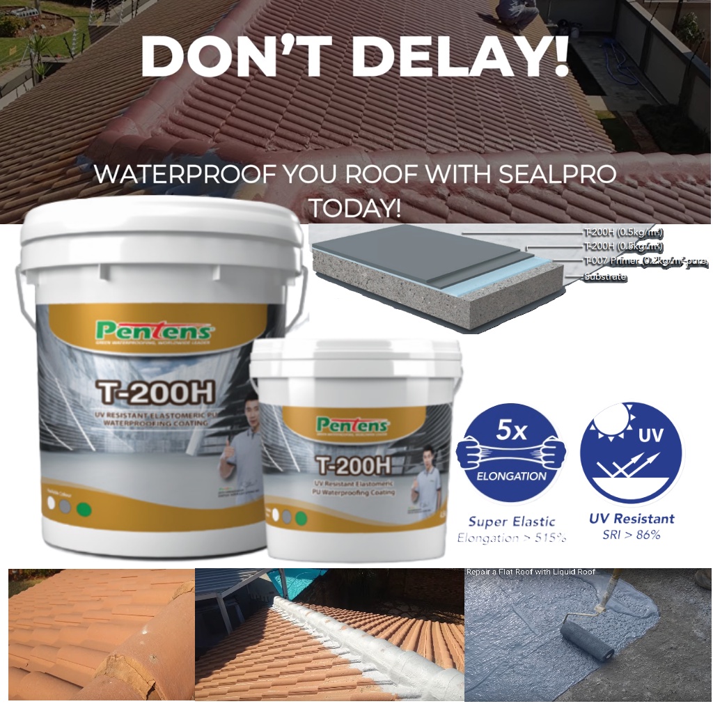 20KG PENTENS T-200H PU WATER PROOFING UV RESISTANT ELASTOMERIC PU ...