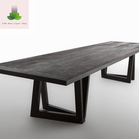 Modern simple solid wood conference table long table simple modern rectangular office desk ...