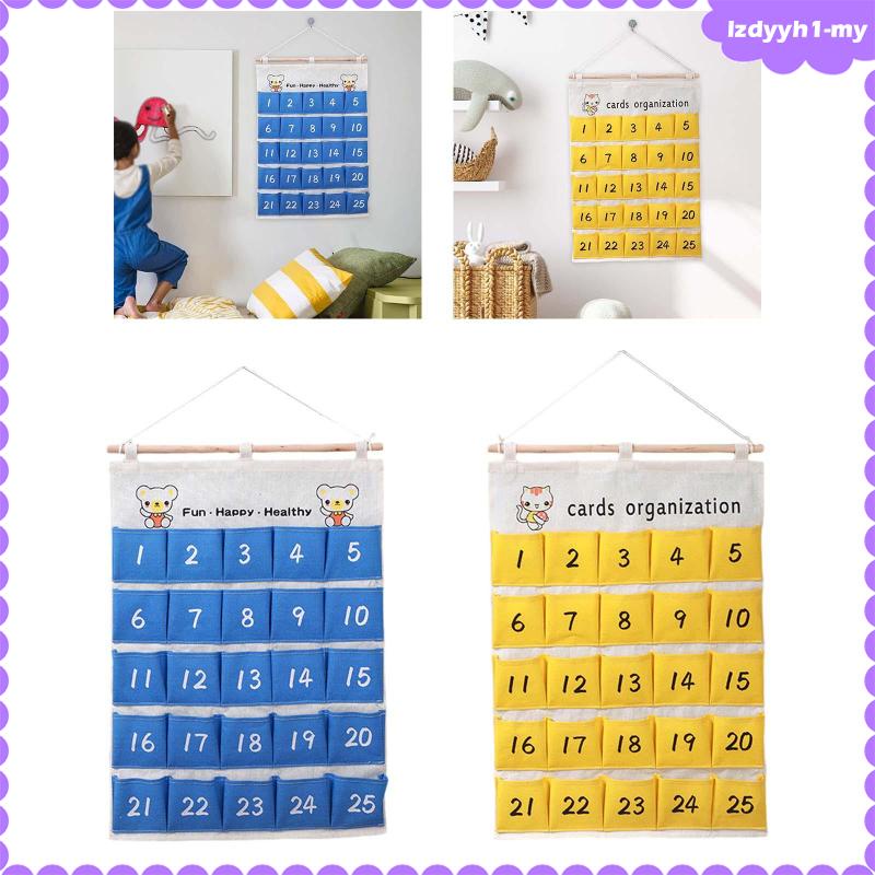 [JoyDIY] Numbered Organizer Canvas Classroom Pocket Chart for Dormitory ...