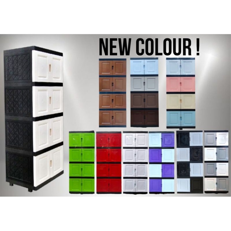 Eagle 4Tier Diy Cabinet /Almari plastic Serbaguna/storage / kabinet ...