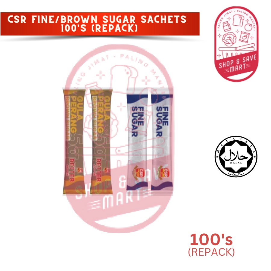 INt-CSR Sugar Sachet Pack (100's - 200's x 5g)-( Fine / Brown ) Gula ...