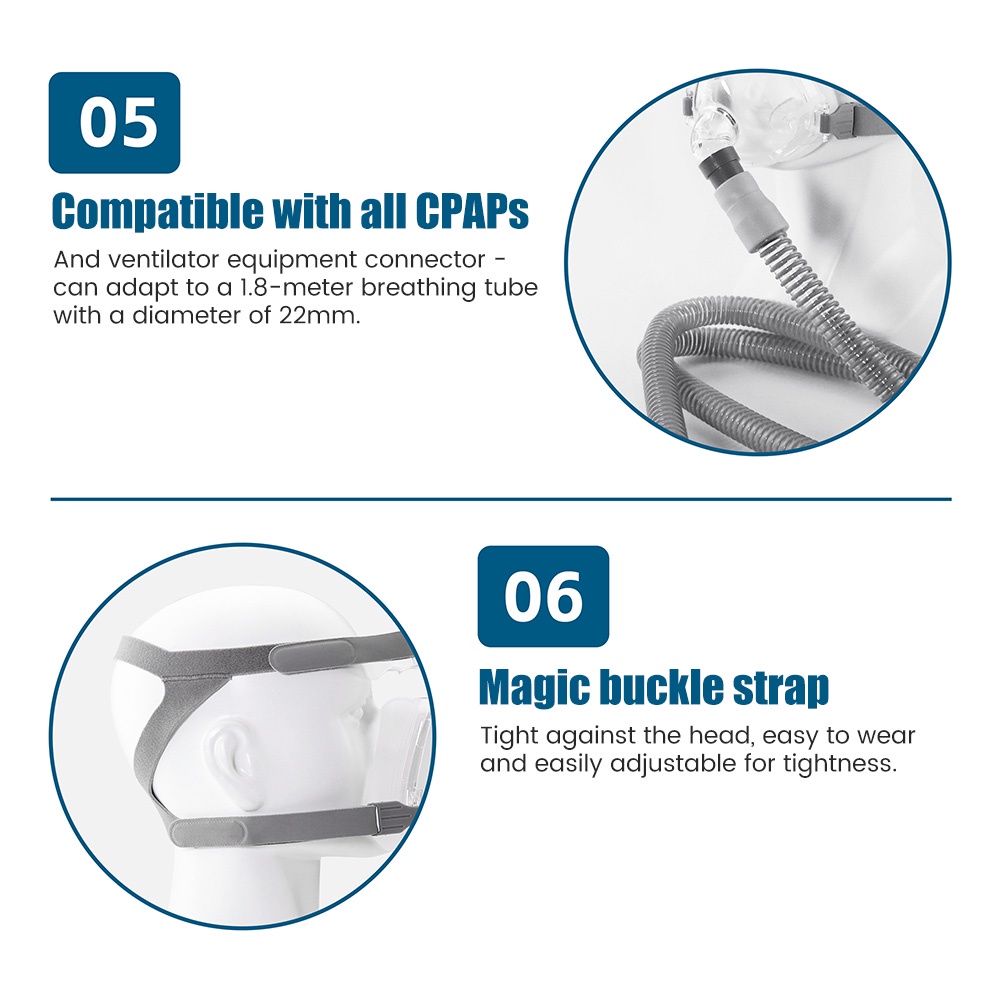 CPAP Full Face Mask 22mm Universal Respirator Ventilator Nose Mask CPAP ...
