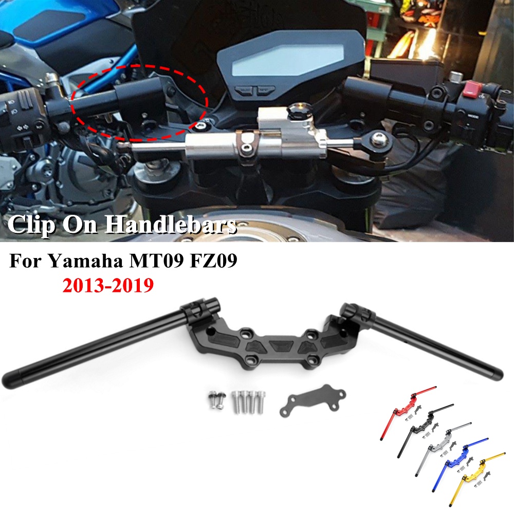 For Yamaha MT09 MT 09 Motorcycle Clip-On Risers Adjustable Handlebars ...