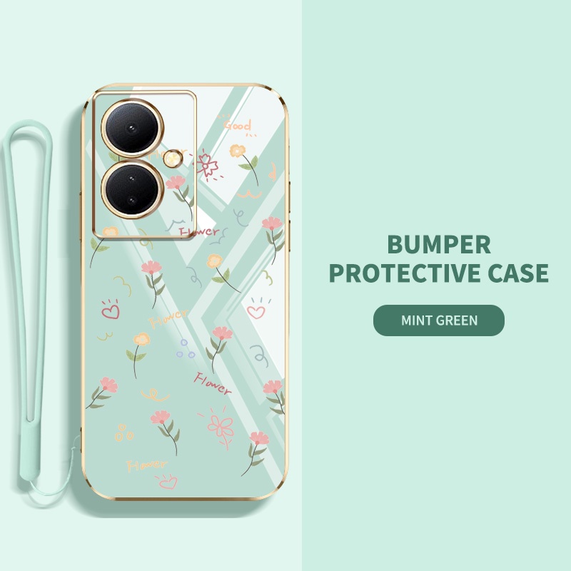 Casing Vivo Y36 5G Y78+ Y78 5G V29 Lite 5G Full Screen Small Flower ...