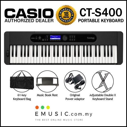 Casio CT-S400 61-Key Portable Keyboard With Carrying Bag (Casiotone / CTS400 / CT S400) | Shopee ...