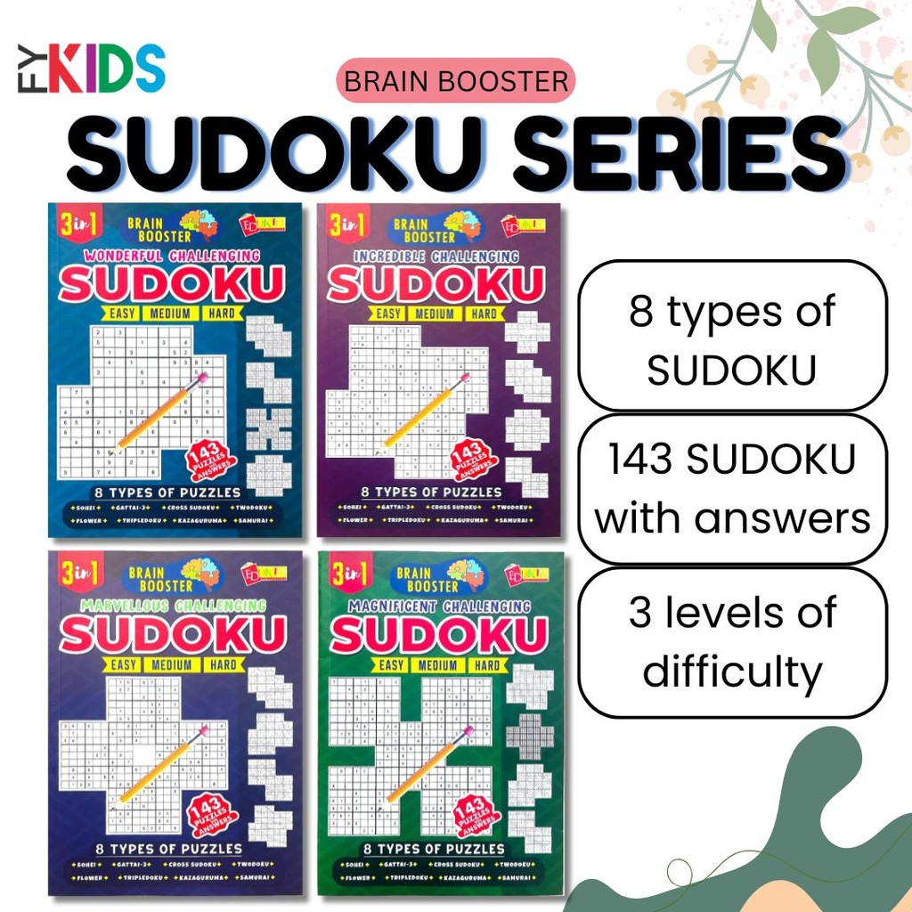 FYKIDS - BRAIN BOOSTER SUDOKU BOOK - Puzzles - 142 Sudoku with Answer ...