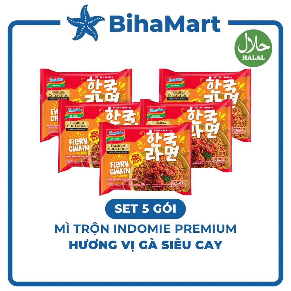 [SET Of 5 PACK] - INDOFOOD - Indomie Premium Super Spicy Chicken Mixed ...
