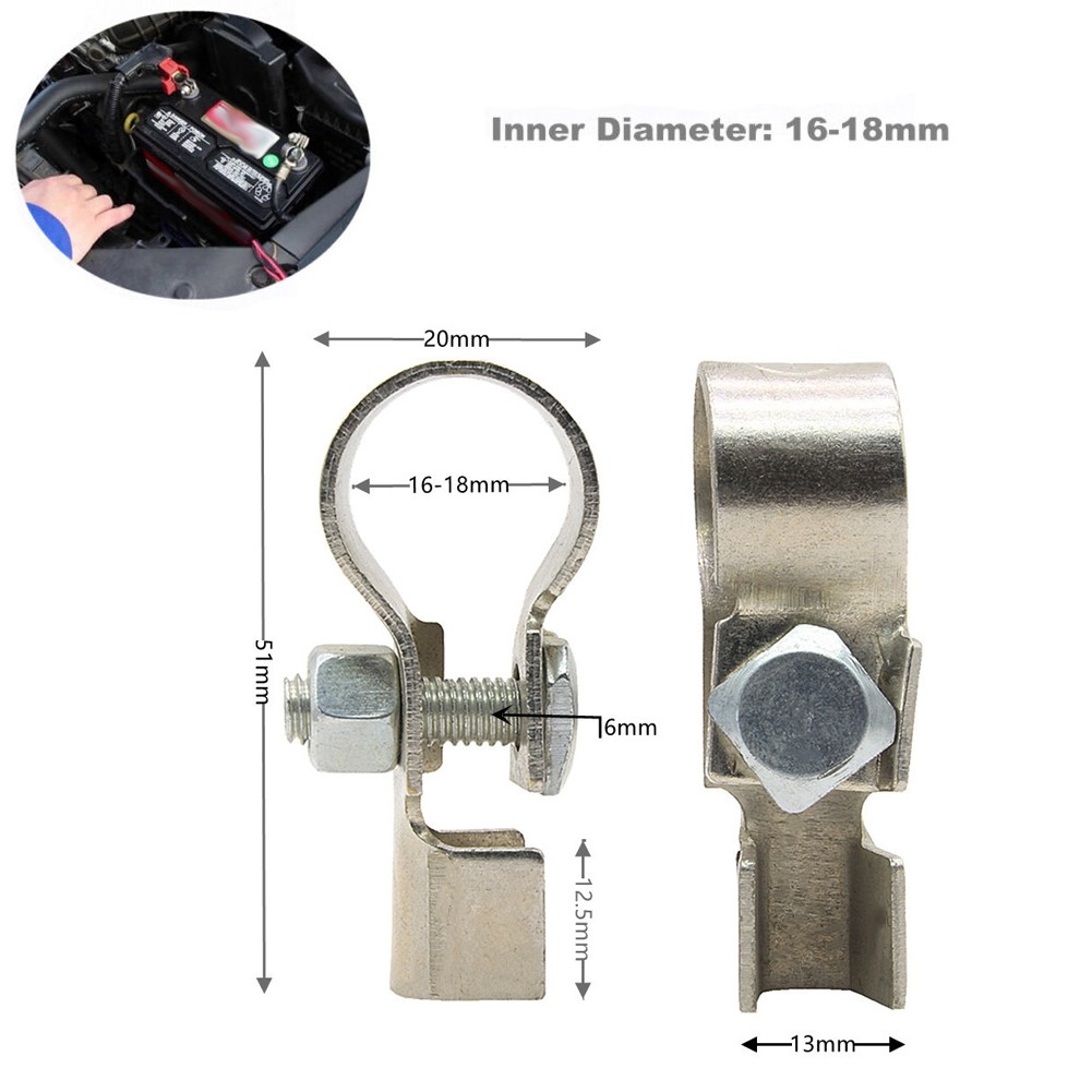 [HOT] 2XCar Buses Battery Cable Pure Copper Terminal Clamp Connector ...