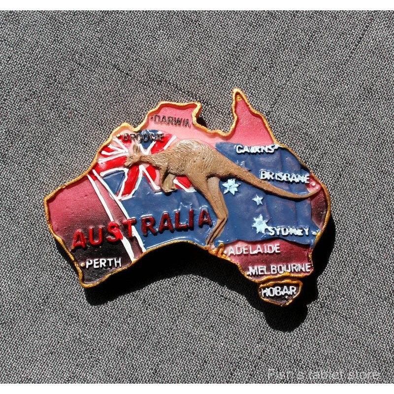 Australian Flag Kangaroo Resin Refrigerator Stickers Home Daily ...