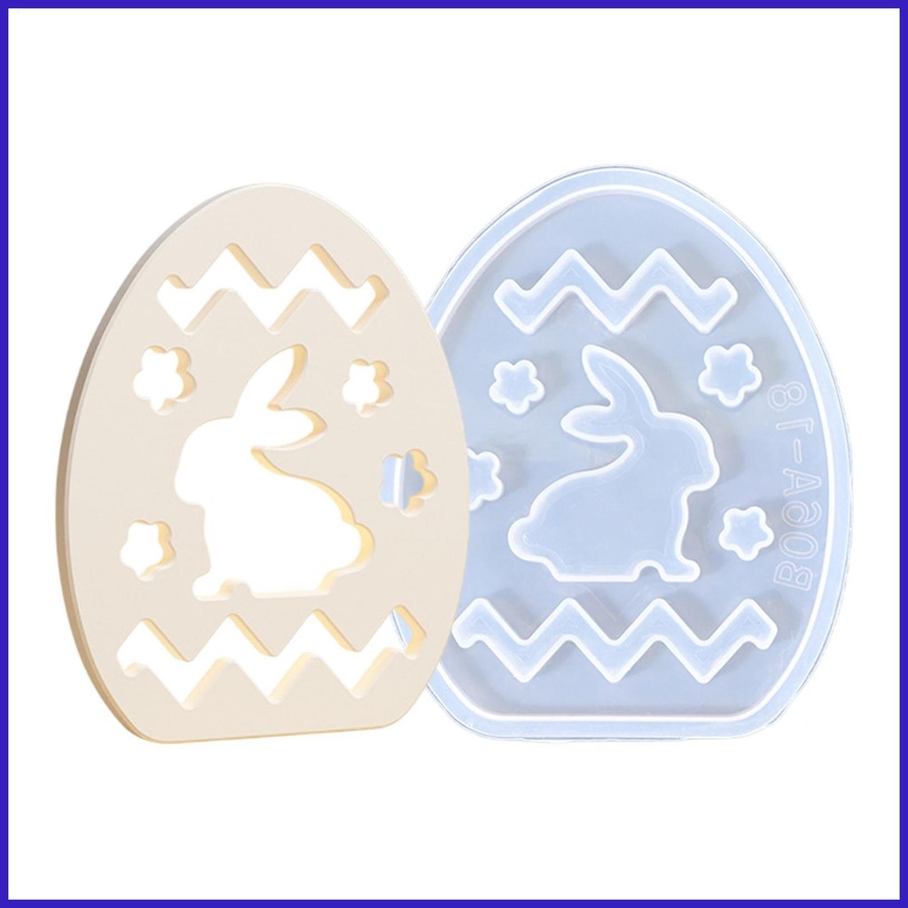 Easter Egg Shape Hollow Rabbit Lampshade Silicone Molds Plaster Crafts ...