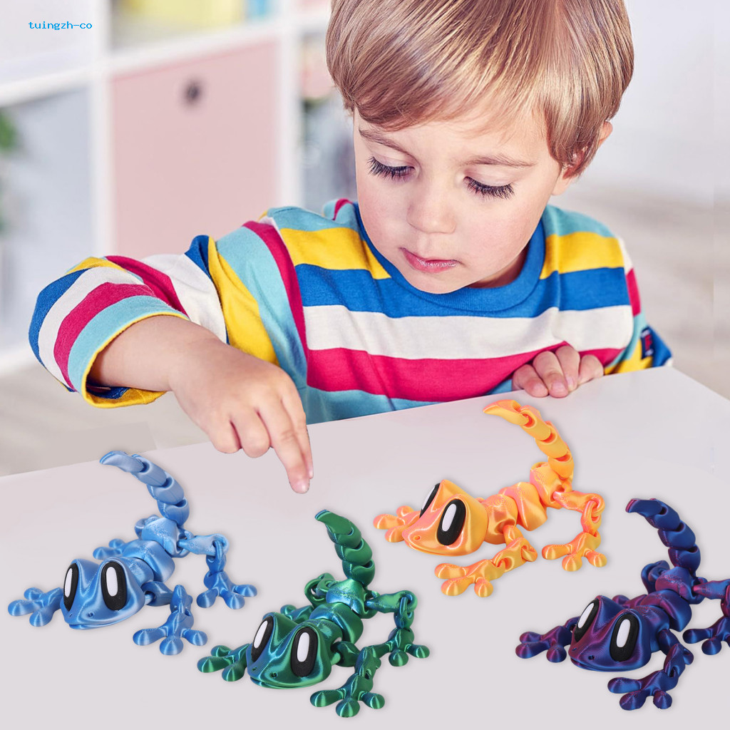 tuingzh Lifelike Gecko Figurine Handmade Gecko Collectible Colorful 3d ...