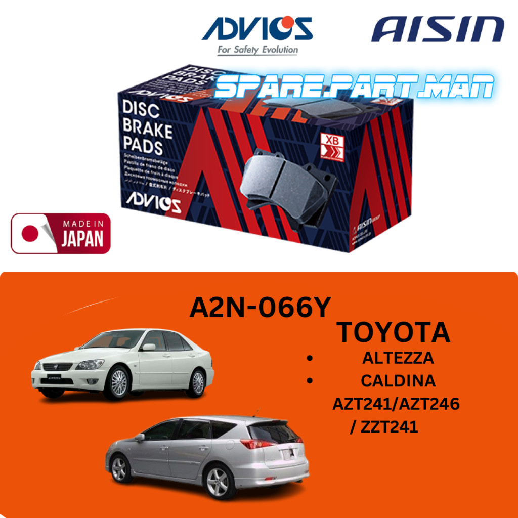 Aisin Advics Toyota Caldina AZT241 AZT246 ZZT241 Altezza Disc Brake Pad Rear | Shopee Malaysia