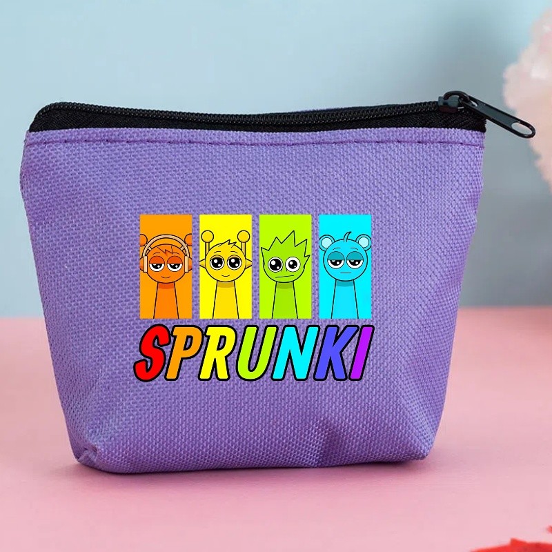 New SPRUNKI Cartoon Wallet Earphones Silver Card Storage Bag Zipper ...