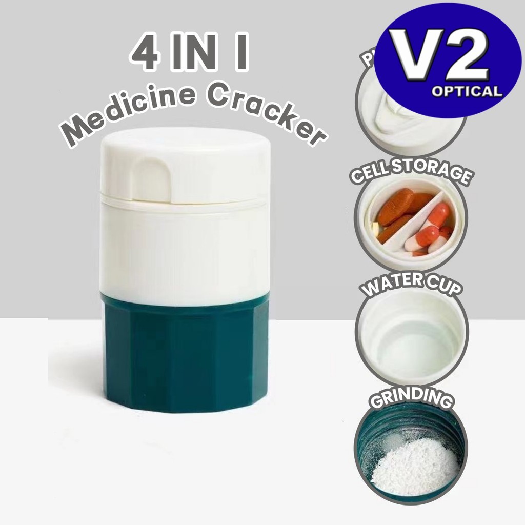 4 IN 1 Medicine Cracker Cutter Portable Tablet Separator Grinding Pill ...
