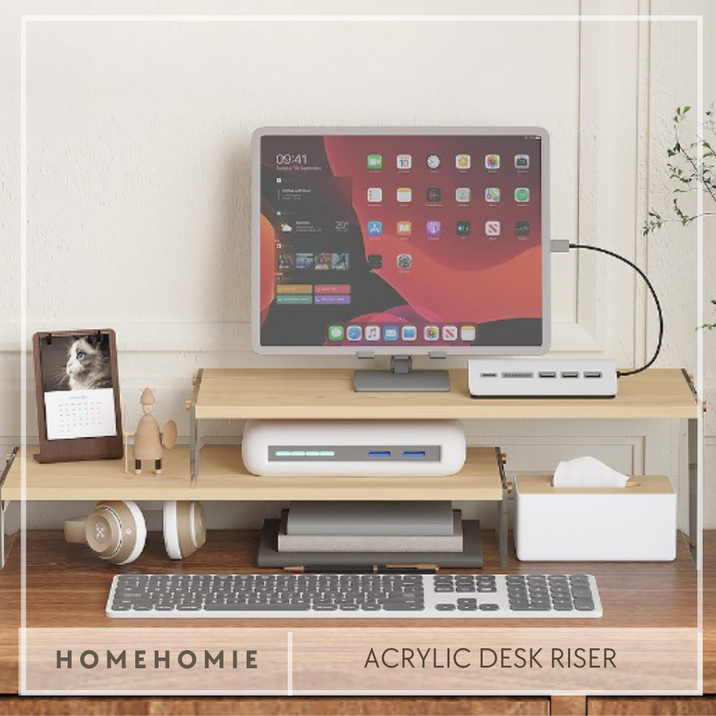 Monittor riser peninggi monitor monitor arm Acrylic Desktop Organizer ...