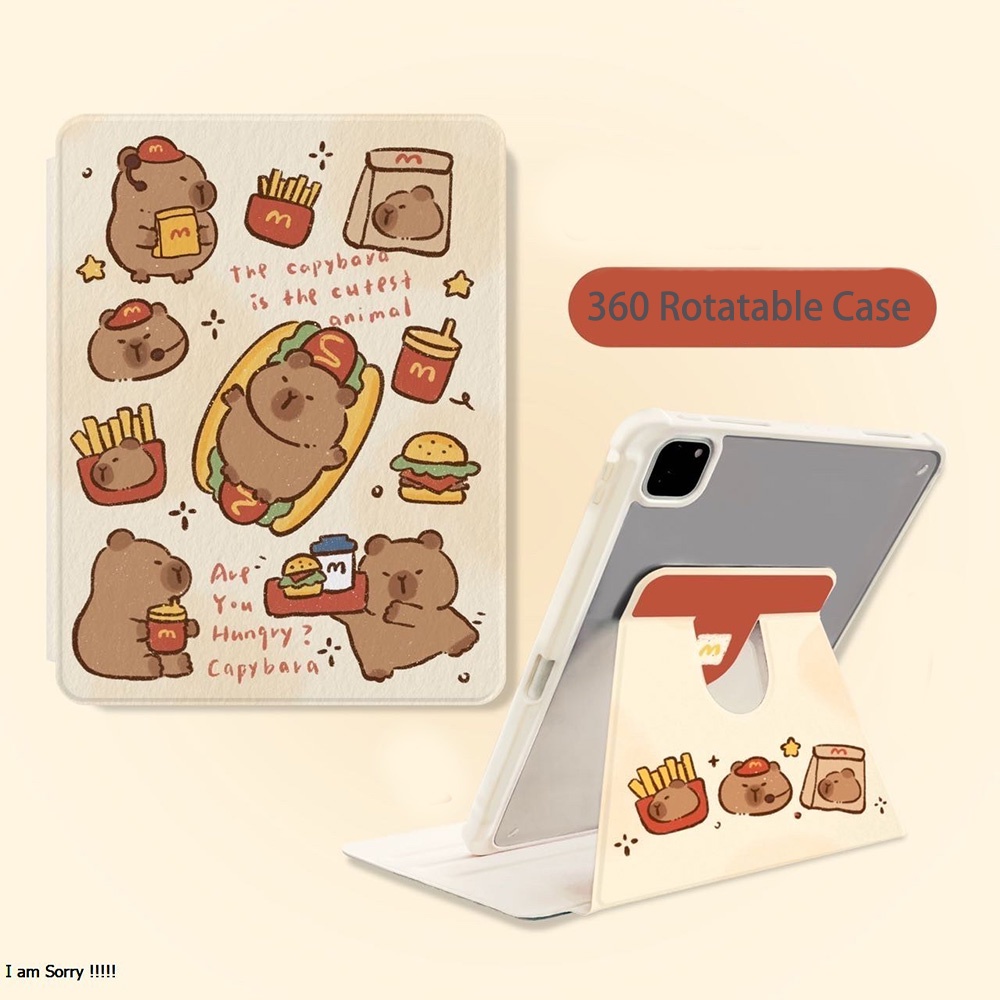 Casing Hard Acrylic Cute Capybara Pattern Case Compatible with IPad ...