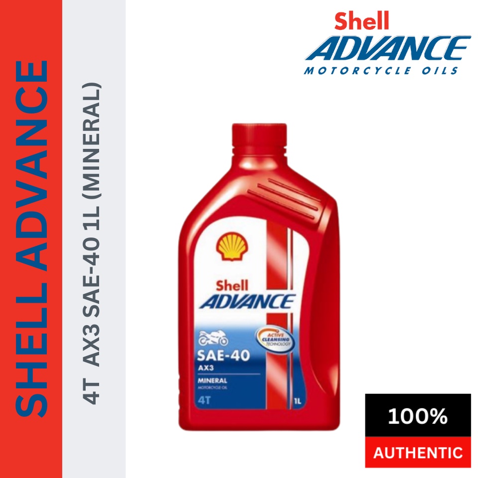 Original 550050920 SHELL ADVANCE 4T AX3 SAE-40 1L (MINERAL) | Shopee ...