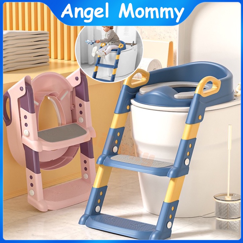Foldable Potty Seat Training Kids Toilet Ladder Adjustable Potty Toilet ...
