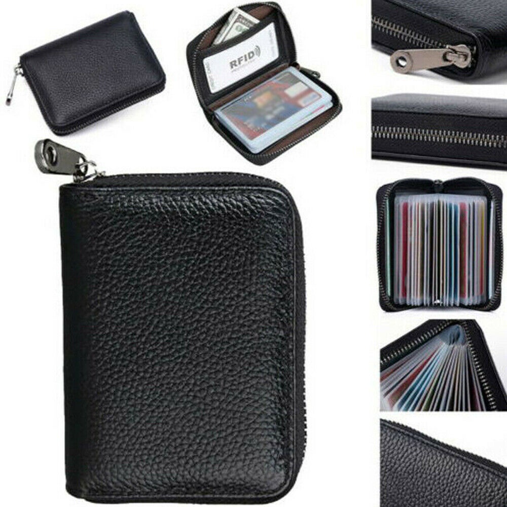 RFID Blocking Mini Leather 22 Card Wallet Business Case Purse Credit ...