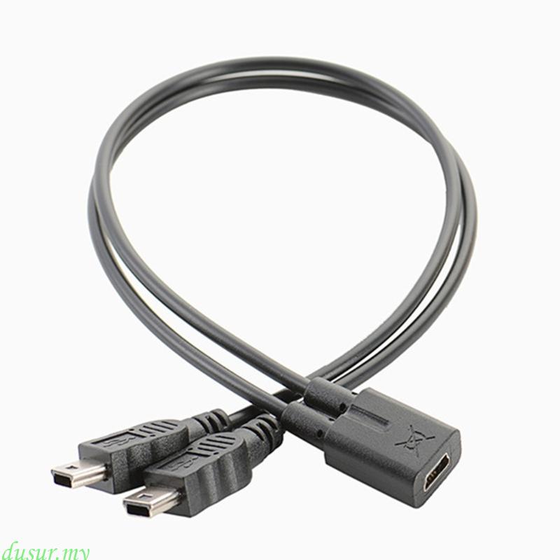 dusur7 Mini USB 1 to 2 Y Splitter Cable USB 2 0 Mini 5-Pin Female to 2 ...