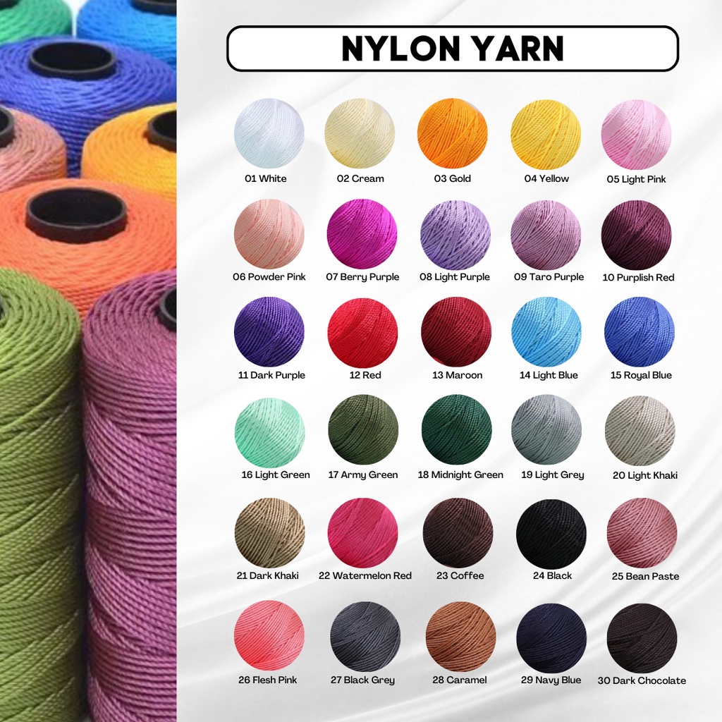 Ready Stock 100G Nylon Yarn Benang Nylon Benang Kait Beg / Nylon Thread ...