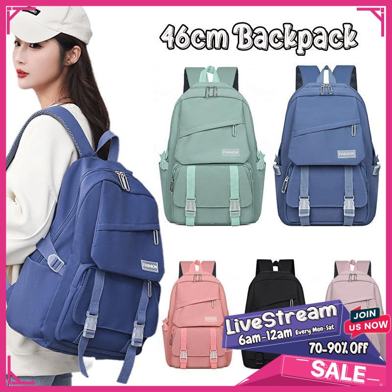 46cm Beg Sekolah Menengah Beg Laptop Student Backpack Waterproof ...