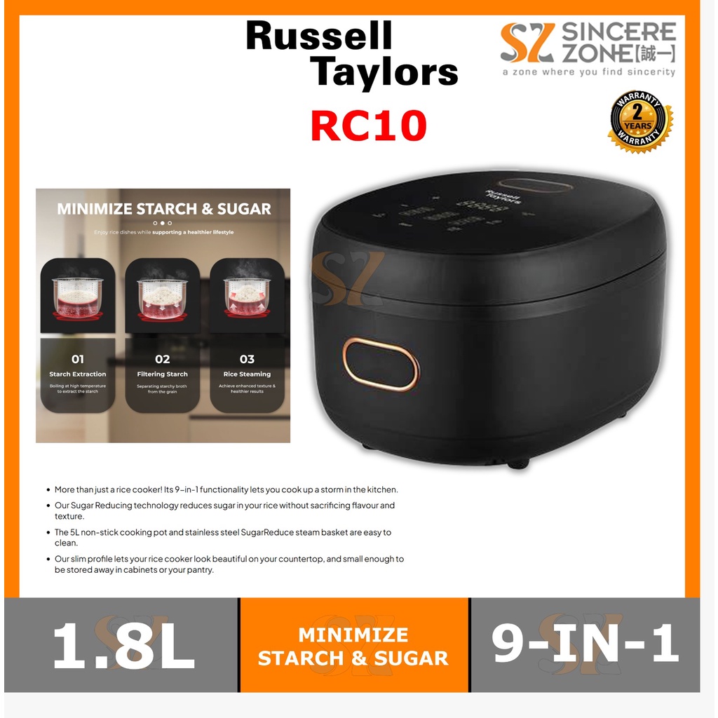 Russell Taylors RC10 Digital Low Sugar Rice Cooker (1.8L) | Shopee Malaysia