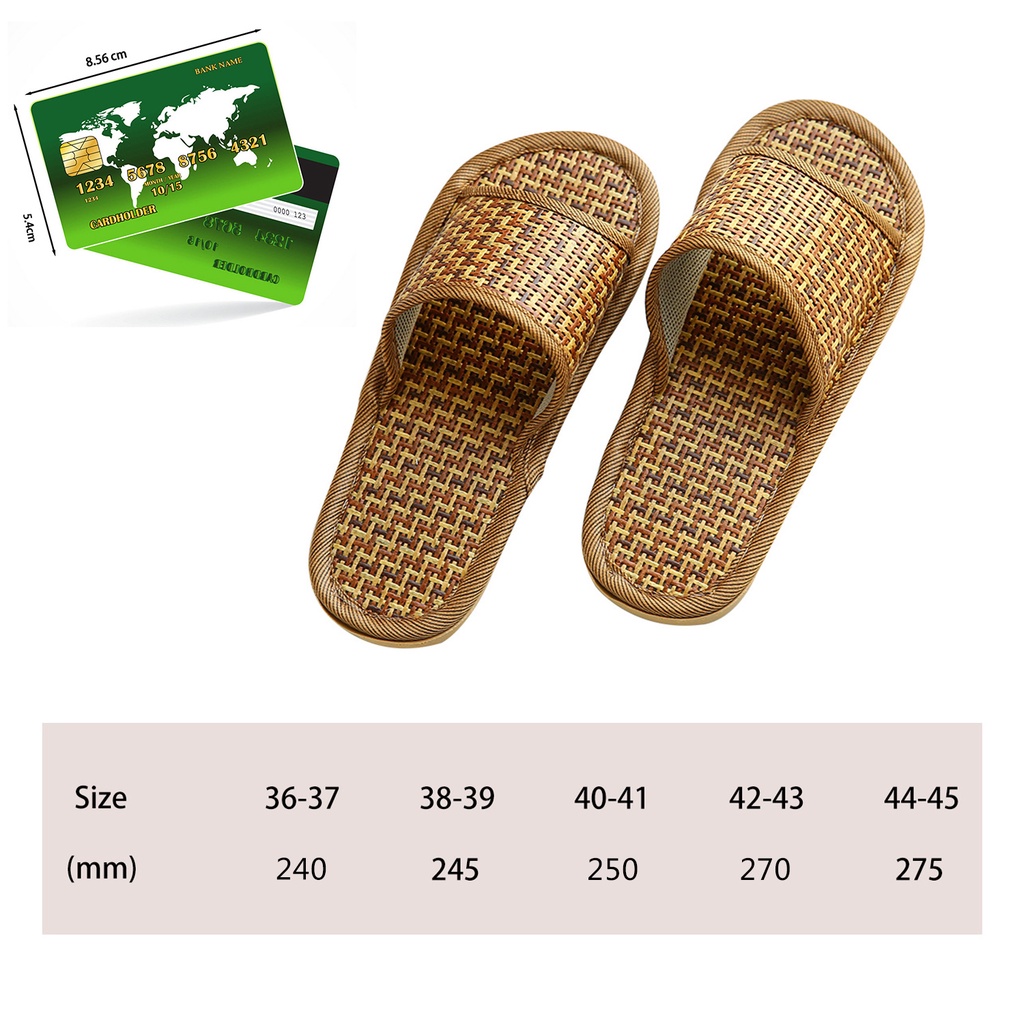 1Pair Rattan Slippers For Women Men Unisex Indoor Bamboo Weaving Linen ...