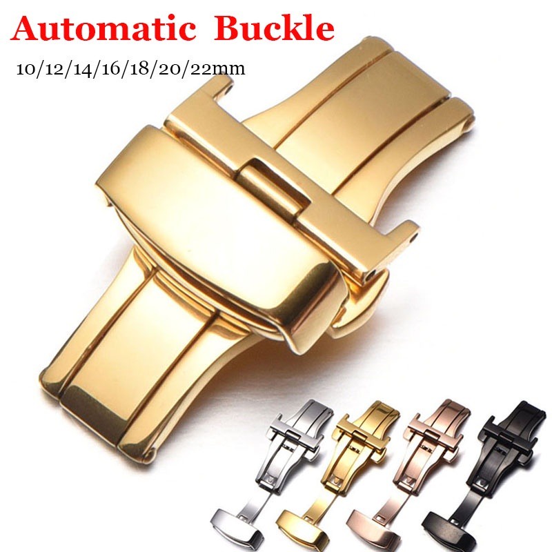 Automatic Buckle Stainless Steel Automatic Button Push Watch Buckles ...
