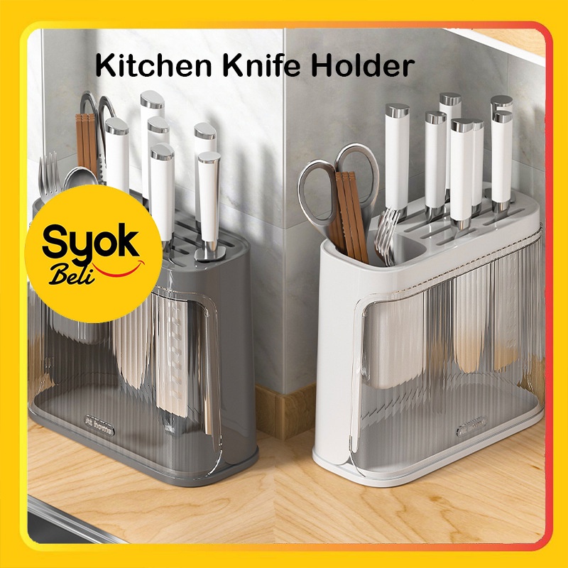 [SYOK]Transparent Knife Container Storage Rack Multi-Functional Kitchen ...