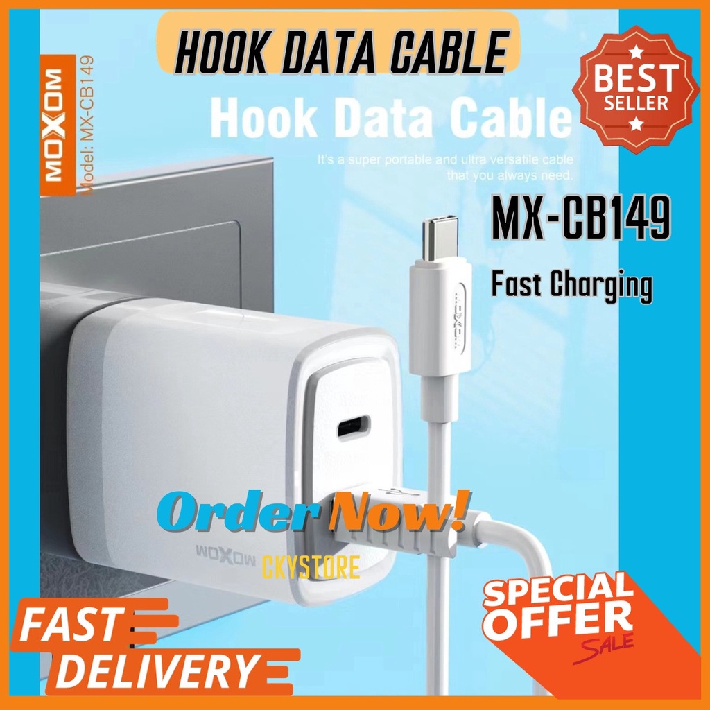 MOXOM MX-CB149 Hook 3A Qualcomm Quick Fast Charging High Speed Micro ...