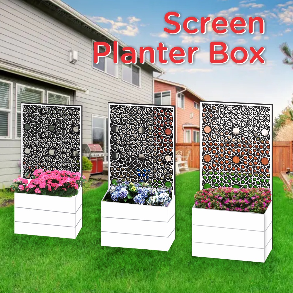 Screen planter box climbing plants flowers vegetables garden balcony ...