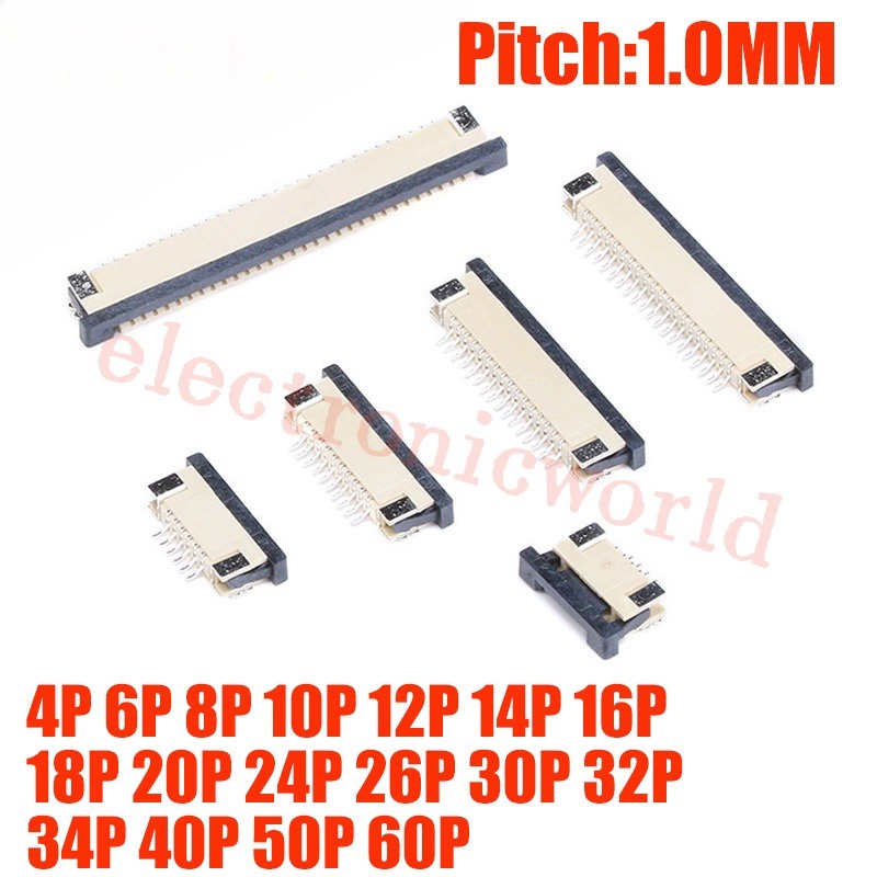 10PCS FFC/FPC Connector Flat Cable Socket 1.0MM/0.5MM Adapter 4/6/26/8 ...