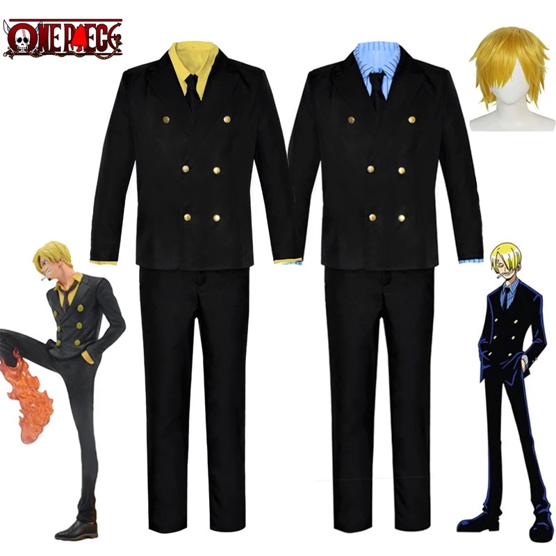 Sanji Cosplay Costume Uniform Vinsmoke Sanji Shirt Pants Jacket Coat ...