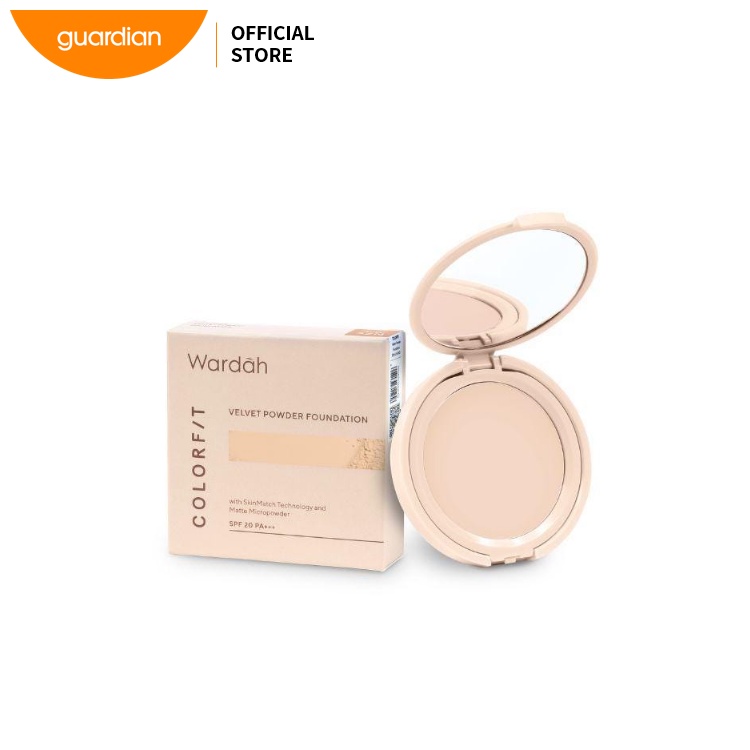 Wardah Colorfit Velvet Powder Foundation 32N Neutral Beige 11 G ...