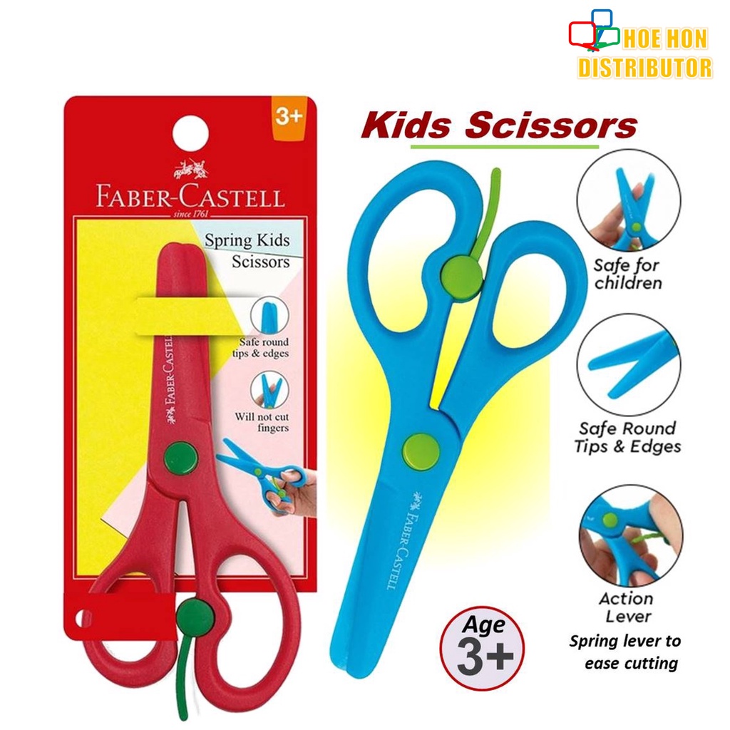 Faber-Castell Spring Kids Scissor 3+ 1pc Children Safety Gunting ...