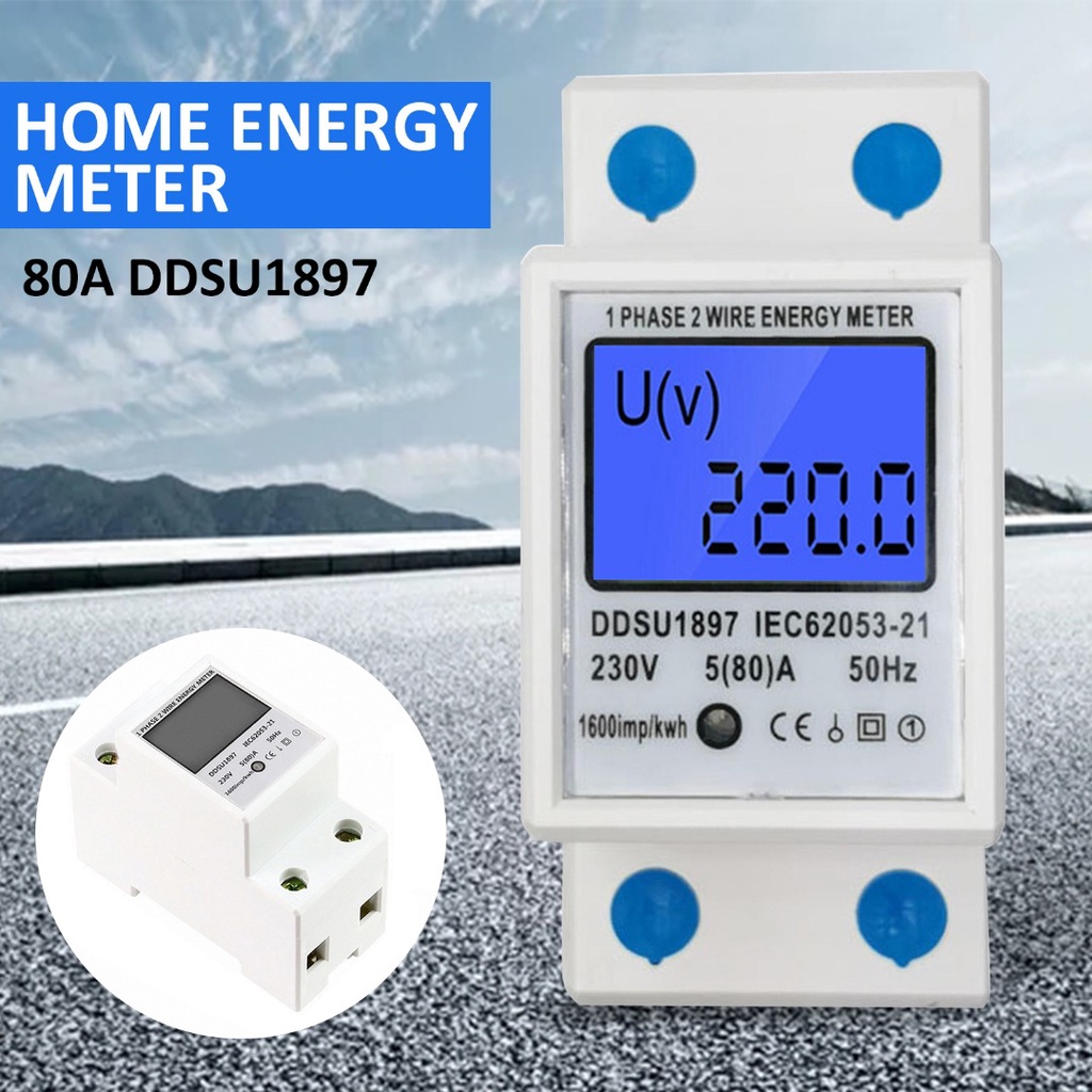 New Compact Home Power Meter WiFi Voltage Relay Single Phase 80A ...