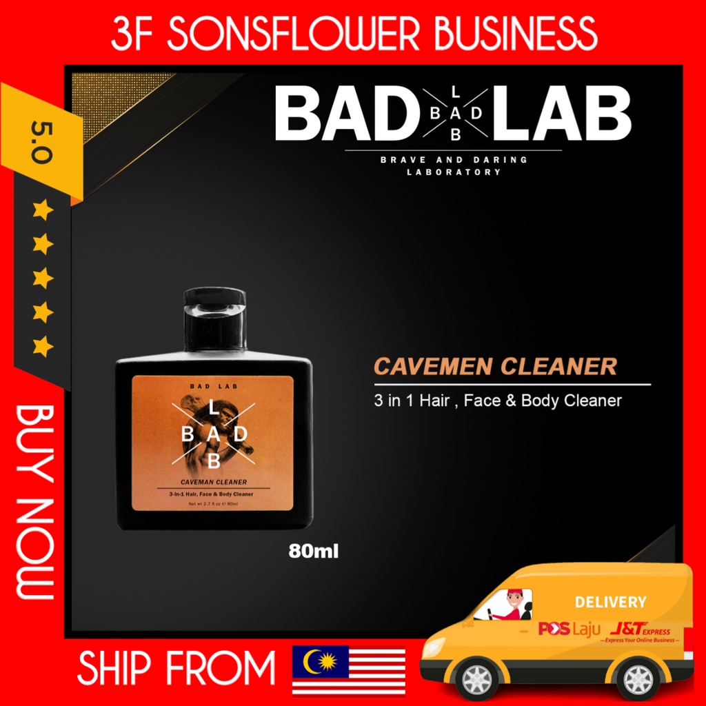 BADLAB Caveman Cleaner 3-In-1 Hair, Face & Body Cleaner 80ml | Shopee ...