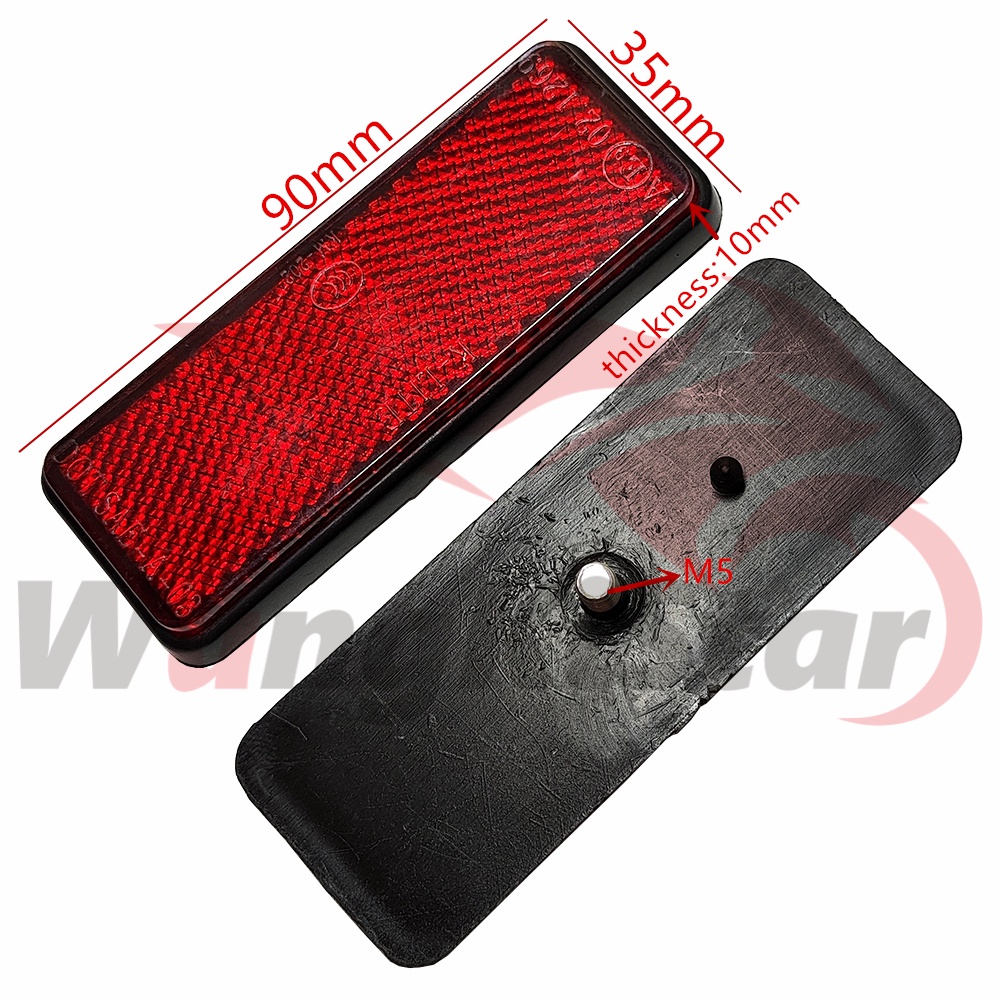 Motorcycle Red Rectangle Reflectors Warning Reflector Bolt Reflective ...