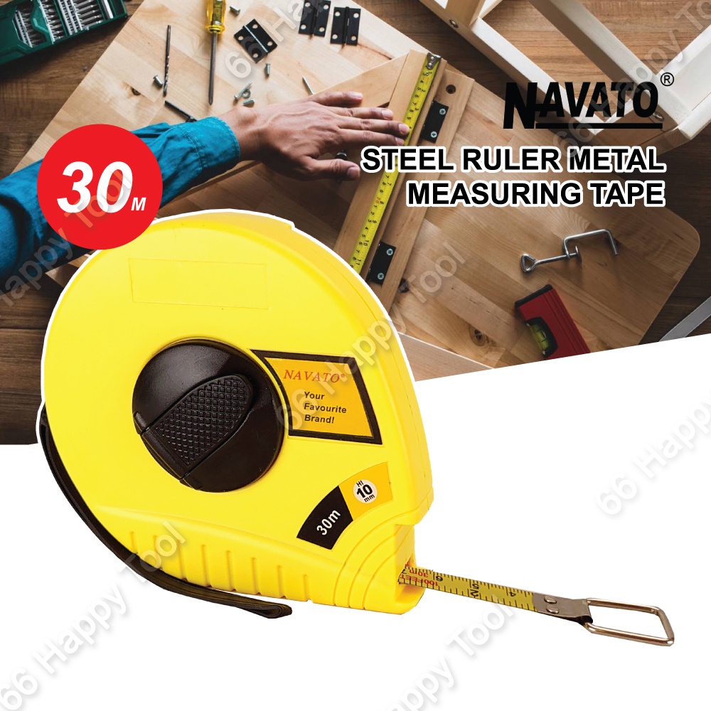 NAVATO 30Meter x 10mm Steel Ruler Metal Measuring Tape Steel Rolling ...