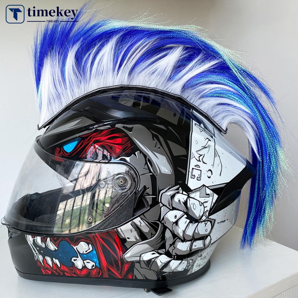 TIMEKEY Motorcycle Mohawk Helmet Sticker Helmet Decoration Wigs ...