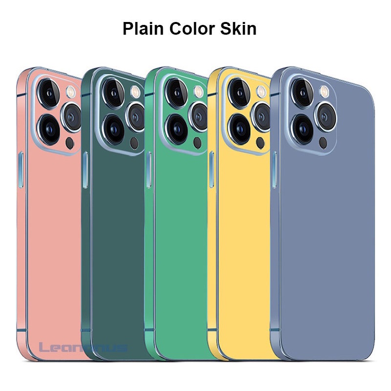 Plain Color Decal Skin Compatible for iPhone 15 14 16 Pro Max Plus Back ...