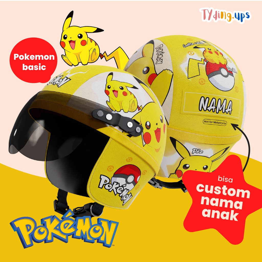 Custom CHILDREN'S HELMET WITH POKEMON CHARACTER NAME FOR CHILDREN AGED ...