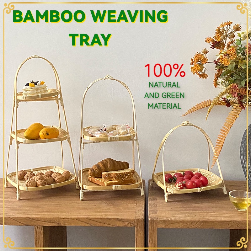 Dessert Tray Bamboo Tray Bamboo Basket Cupcake Stand Dessert Stand Cake ...