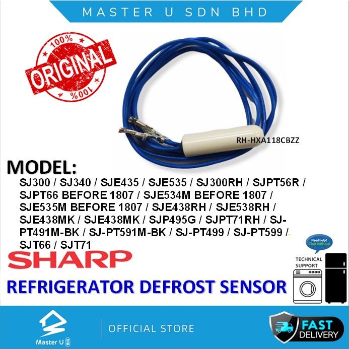 ORIGINAL SHARP REFRIGERATOR DEFROST SENSOR / THERMISTOR - RH-HXA118CBZZ ...