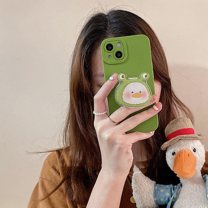 New Good-looking Mustard Green Head Duck Airbag Holder Phone Case ...