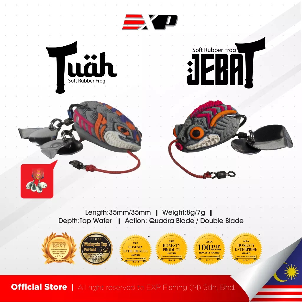 EXP Jebat Soft Frog EXP Tuan Soft Frog EXP Rubber Frog Umpan Katak EXP ...